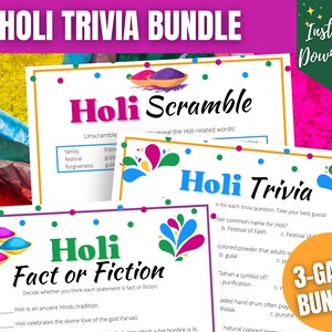 Holi 3-game TRIVIA BUNDLE, Holi Trivia Questions and Answers, Holi ...