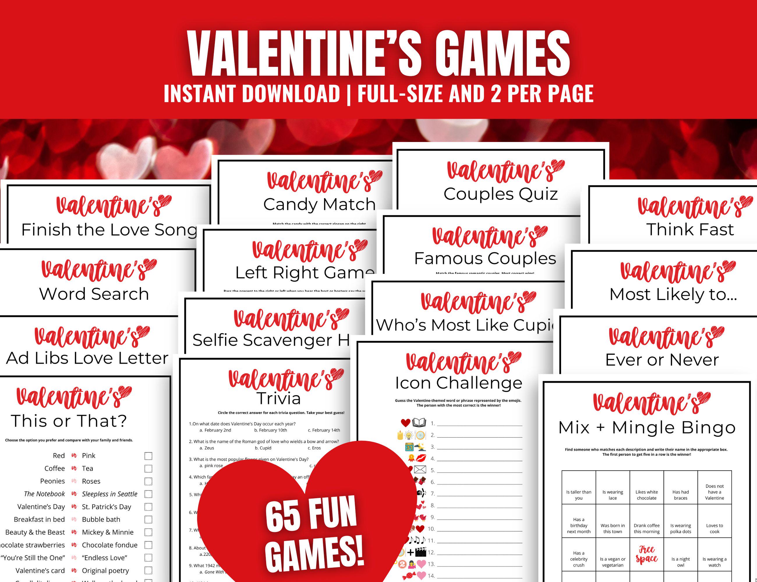 Valentine's Games Bundle: 65 Fun Party Games, Activities and ...