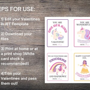 Unicorn Valentine's Day Cards, Cute Class Valentine Card Printables ...