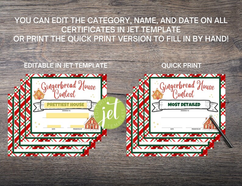 Gingerbread House Contest Kit: Printable Awards, Voting Ballots and ...