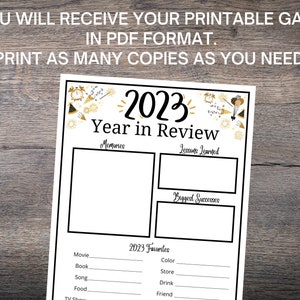 2023 Year in Review, Printable New Years Activity for Kids, Teens ...