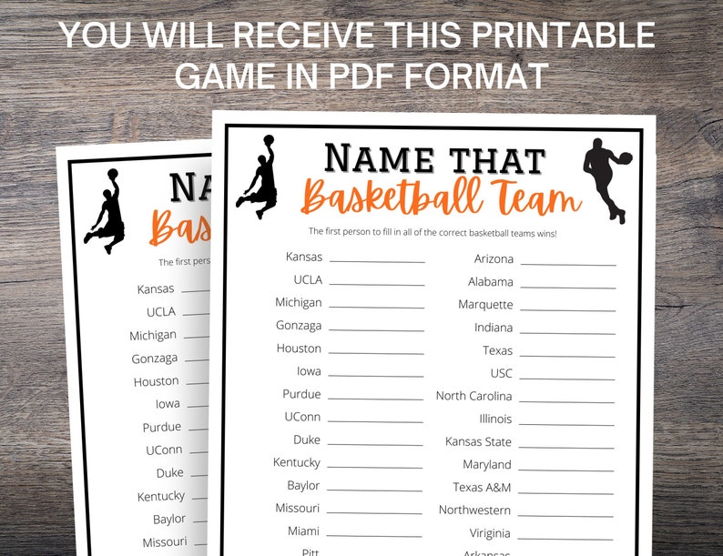 Name That College Basketball Team Printable Game Fun - Etsy