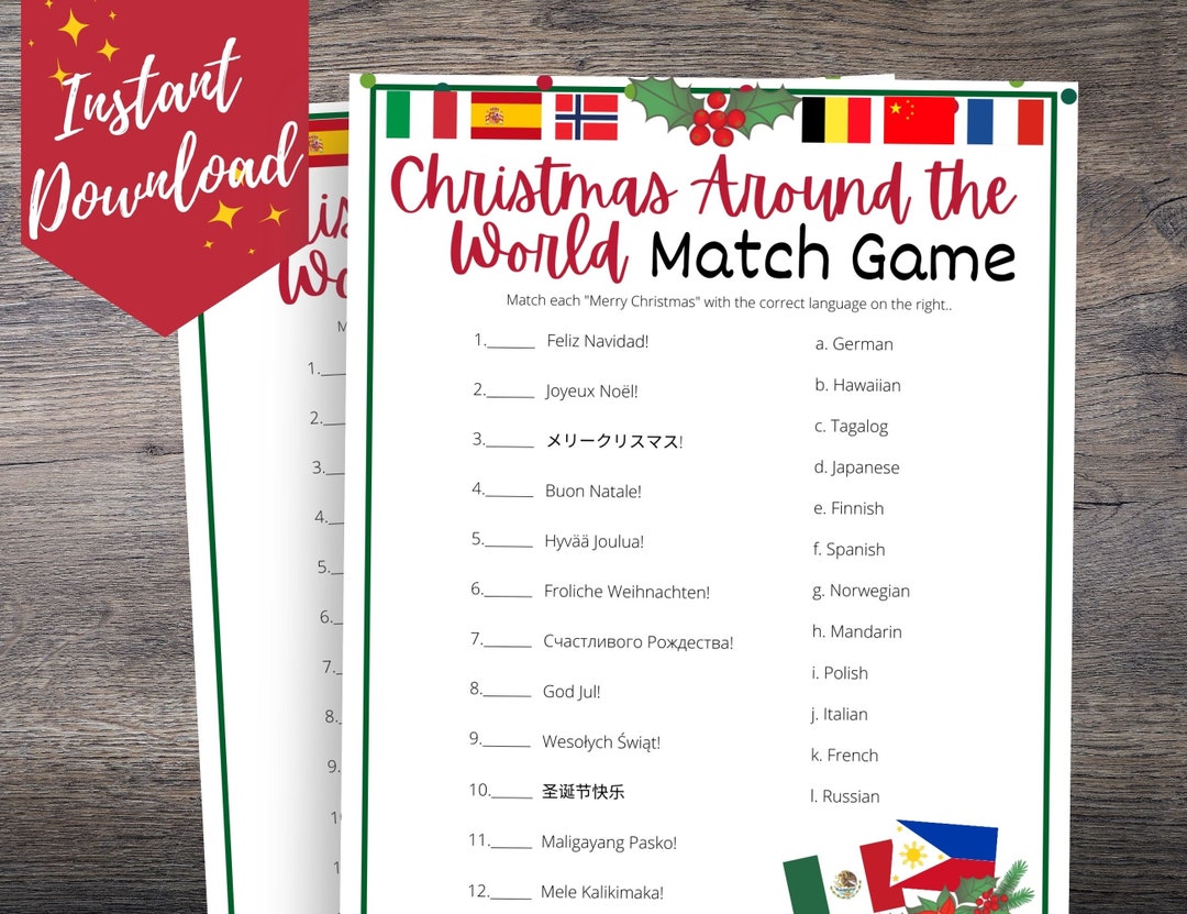 Christmas Around the World Match Game Christmas Around the - Etsy