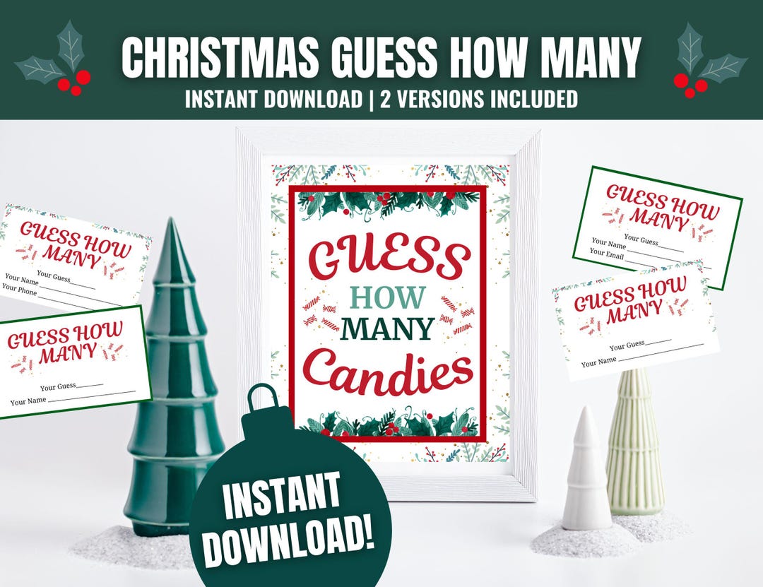Christmas Candy Guessing Game: Holiday Party Activity (digital Download ...