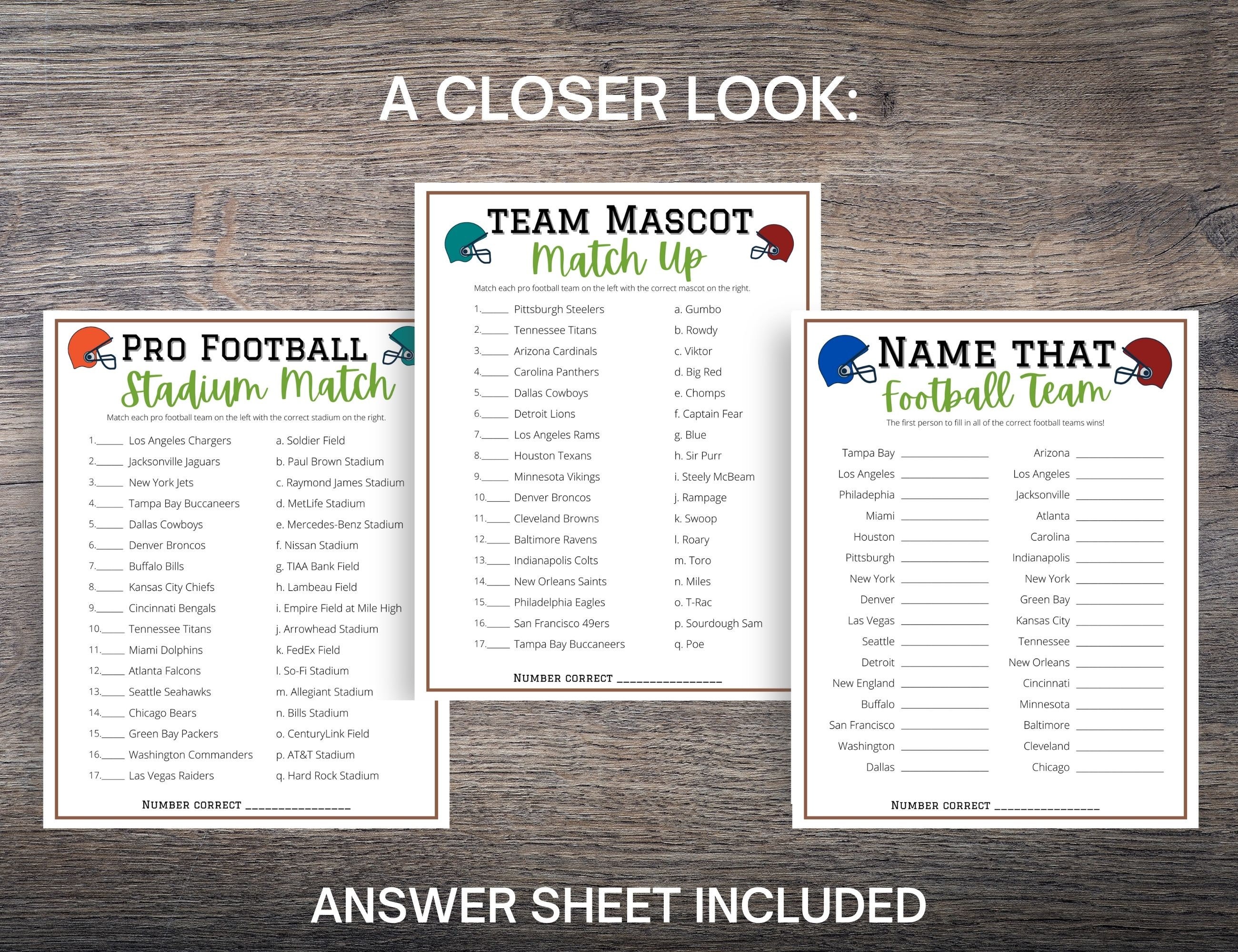 Football Party Games MEGA BUNDLE Football Sunday Super Bowl - Etsy