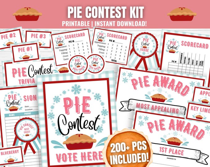 Pie Contest Printables, Pie Baking Contest Score Cards, Printable Pie ...