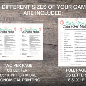 Bible Easter Story Character Match Game: Printable Trivia Quiz (digital ...