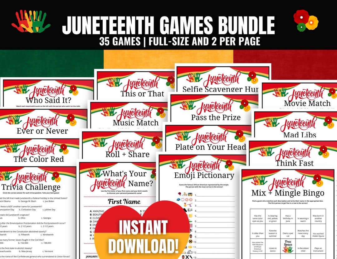 Juneteenth Games MEGA BUNDLE, 35 Fun Juneteenth Games, Juneteenth ...
