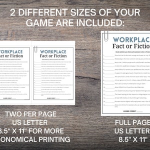 Workplace Fact or Fiction Trivia Game: Office Party (digital Download ...