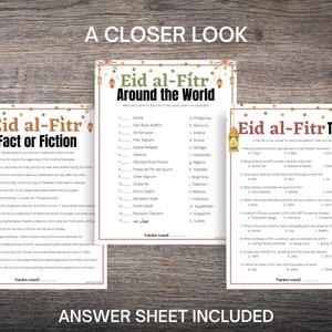 Eid Al-fitr Trivia 3-game BUNDLE, Fun Printable Games for Lesser Eid ...