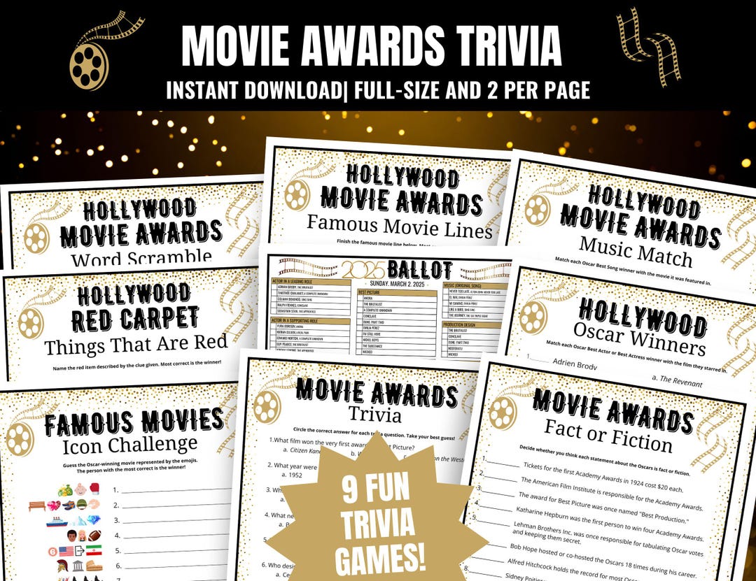 Hollywood Movie Trivia Games BUNDLE: Movie Awards Party (digital ...