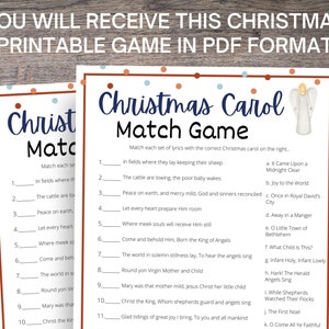 Christmas Carol Match Game, Christian Christmas Game, Church Christmas ...