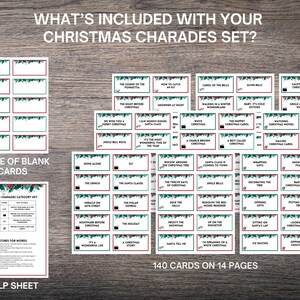 Christmas Charades Game: 140 Holiday Cards (printable PDF) - Etsy