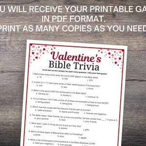 Valentine's Bible Trivia Game: Christian Sunday School Activity ...