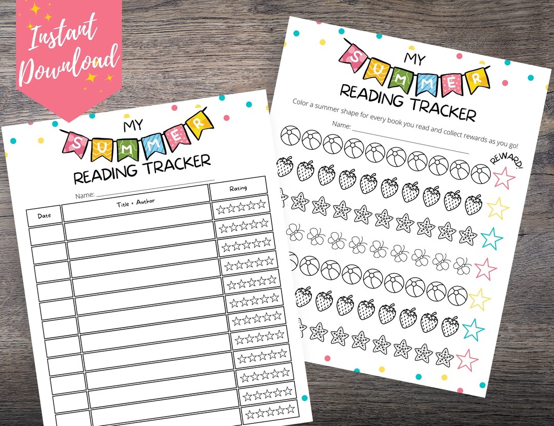 Printable Summer Reading Tracker for Kids, Summer Reading Log ...