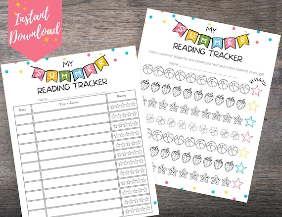 Printable Summer Reading Tracker for Kids Summer Reading Log | Etsy