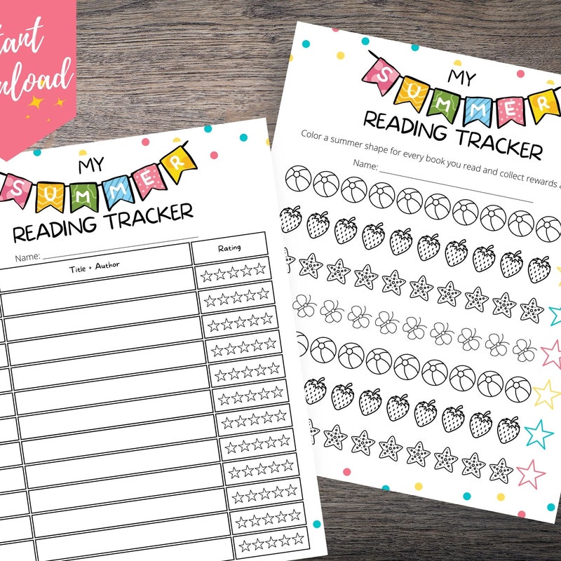 Reading Log Printable Kids - Etsy