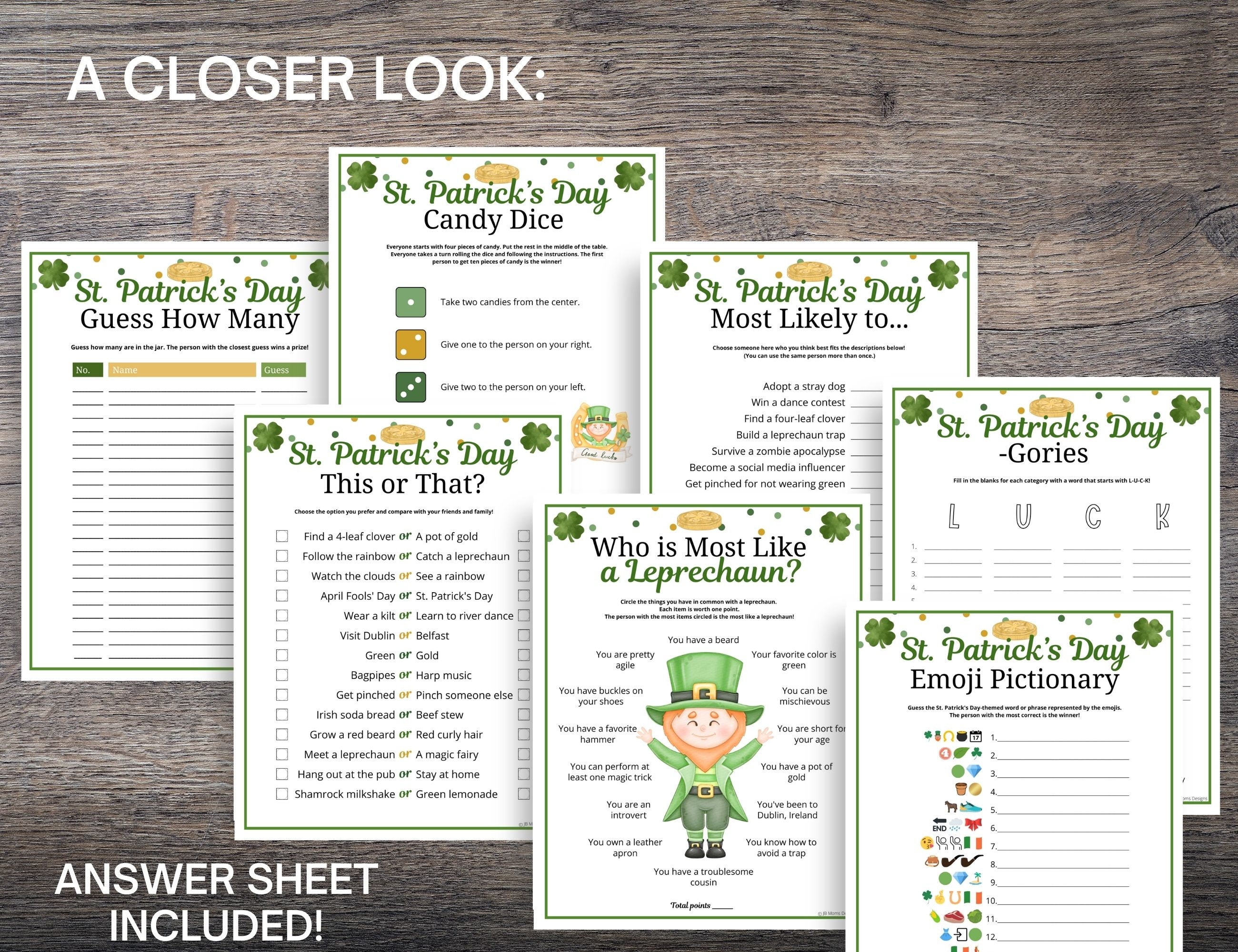St. Patrick's Day Games MEGA Bundle: 60 Fun Party Activities and ...