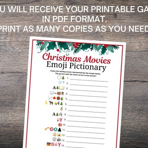 Christmas Movies Emoji Pictionary Game: Holiday Party Quiz (digital ...