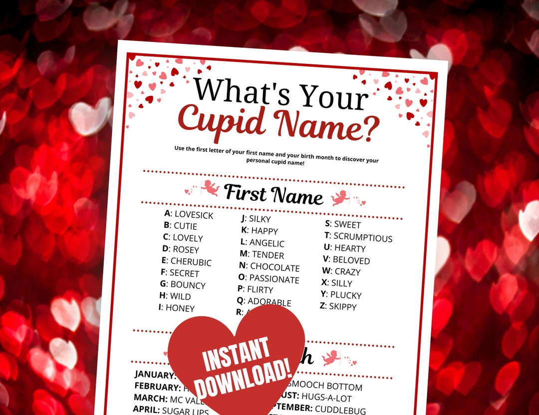 What’s Your Cupid Name? Valentine’s Game, Funny Valentine's Day ...