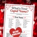 Whats Your Cupid Name Valentines Game, Funny Valentine's Day Activity ...