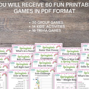 Spring Games MEGA BUNDLE, Spring Party Games, Spring Activity Sheets ...