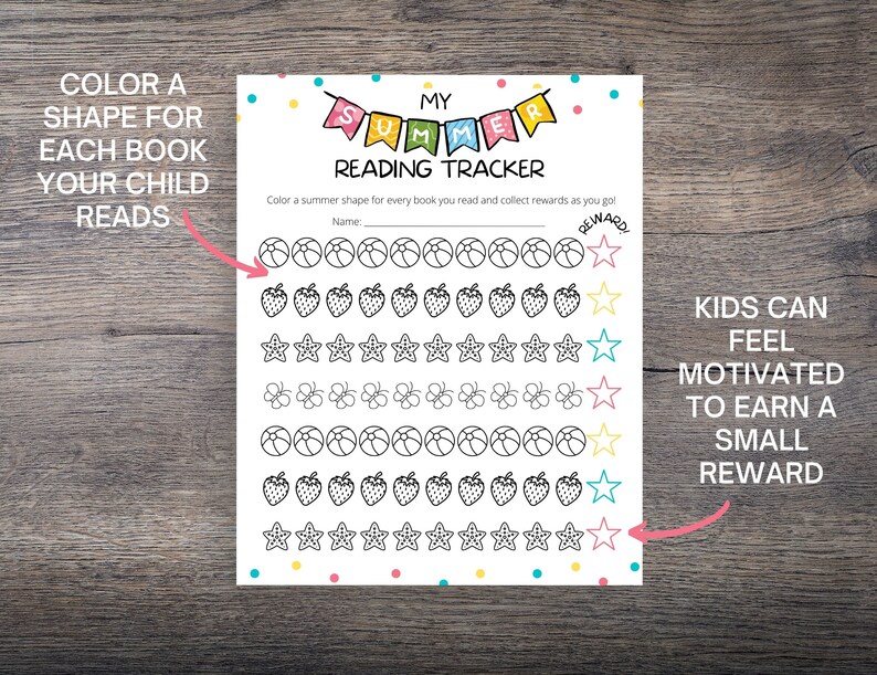 Printable Summer Reading Tracker for Kids Summer Reading Log - Etsy