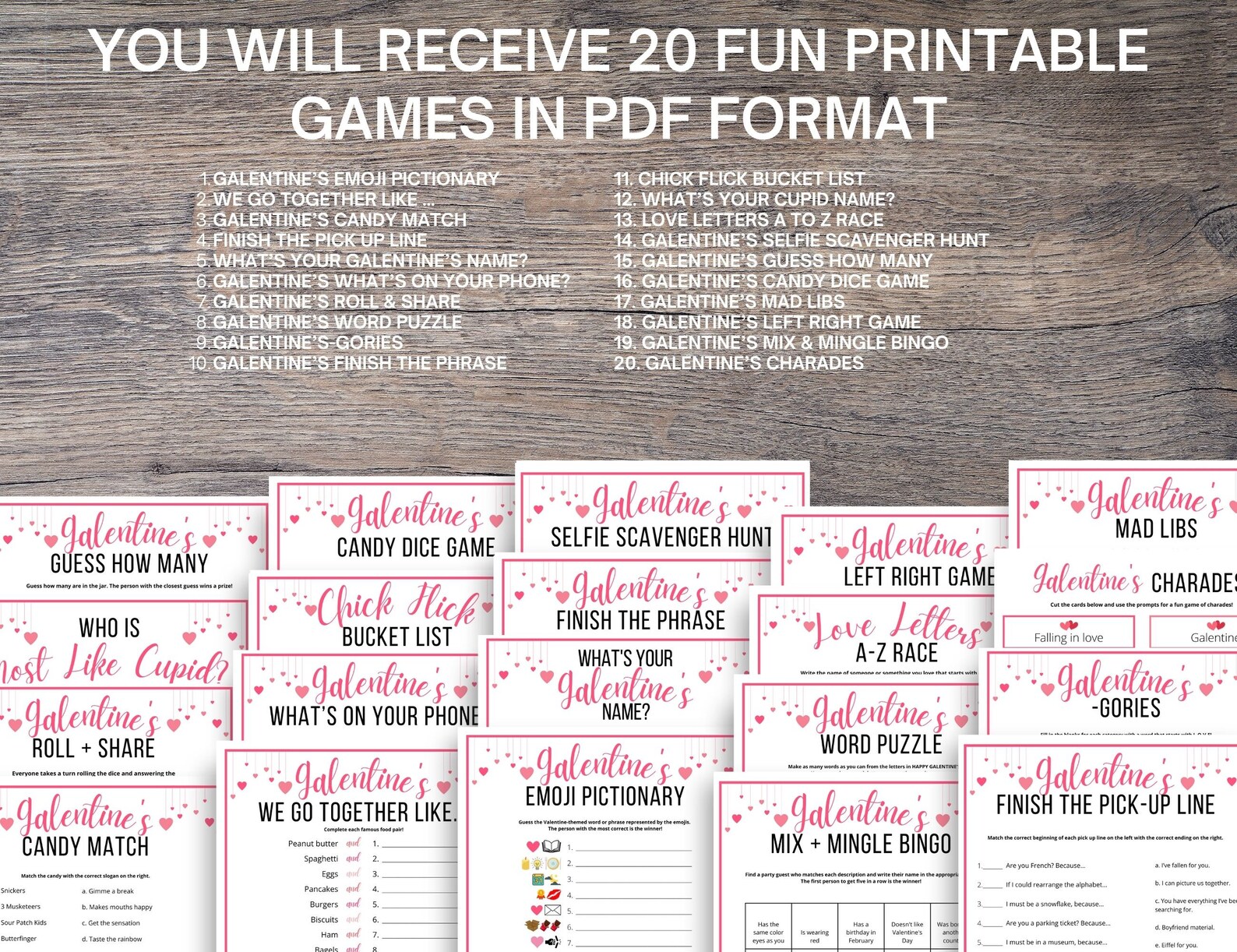 Teen Galentine's Day Game Bundle: Fun Party Games for Tweens and Teens ...