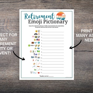 Retirement Emoji Pictionary Game: Fun Office Party Activity (digital ...