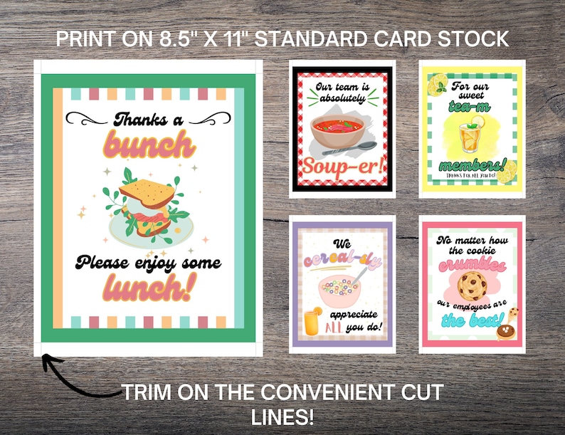 Employee Appreciation Food Signs Bundle: Office Lunch & Brunch (digital ...