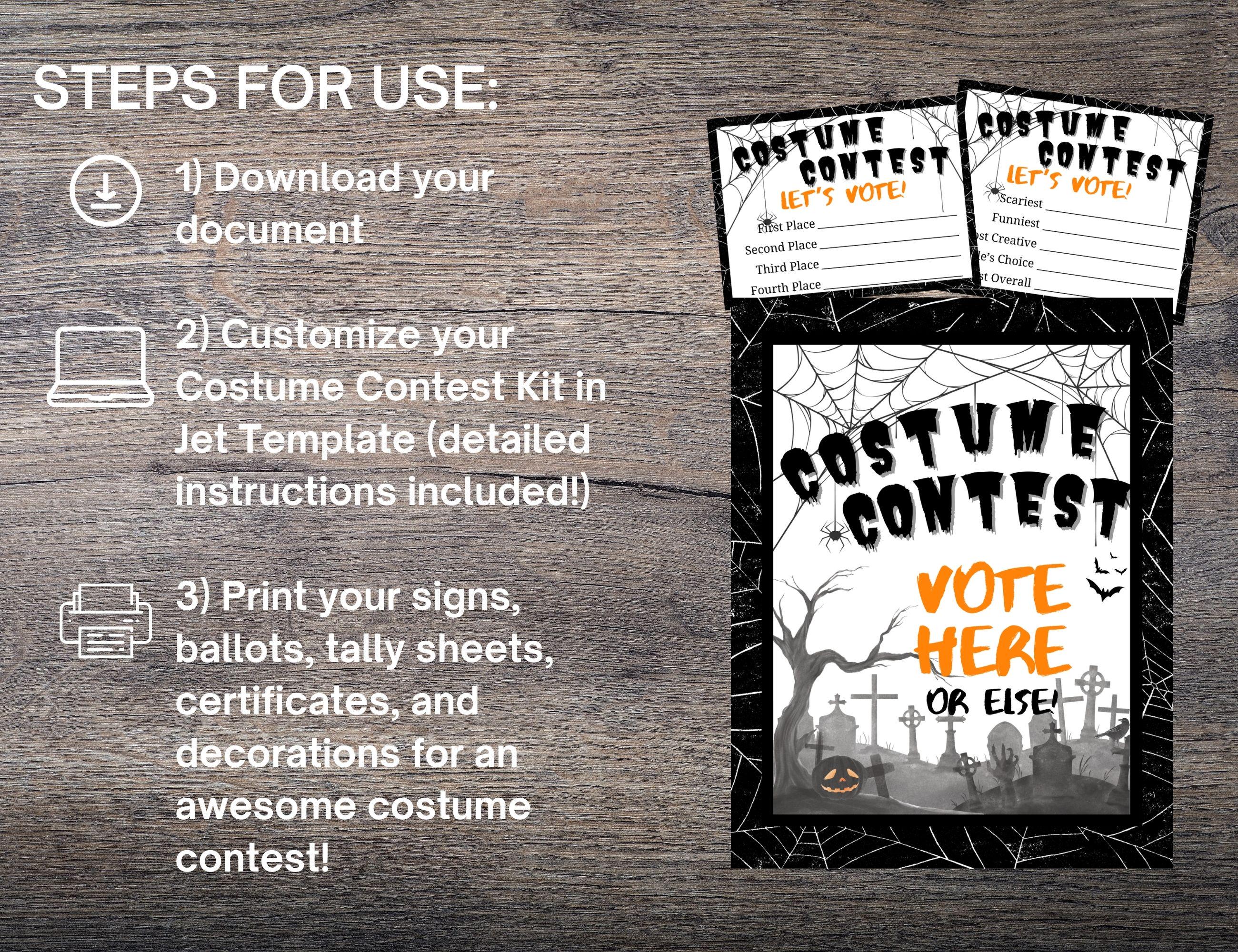 Editable Halloween Costume Contest Kit: Awards, Ballots and More ...