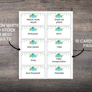 Earth Day Pictionary Set, 60 Fun Earth Day Pictionary Cards, Fun Group ...