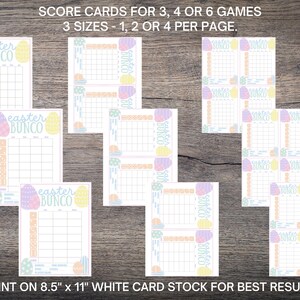Easter Bunco Party Bundle: Printable Scorecards, Tally Sheets and More ...