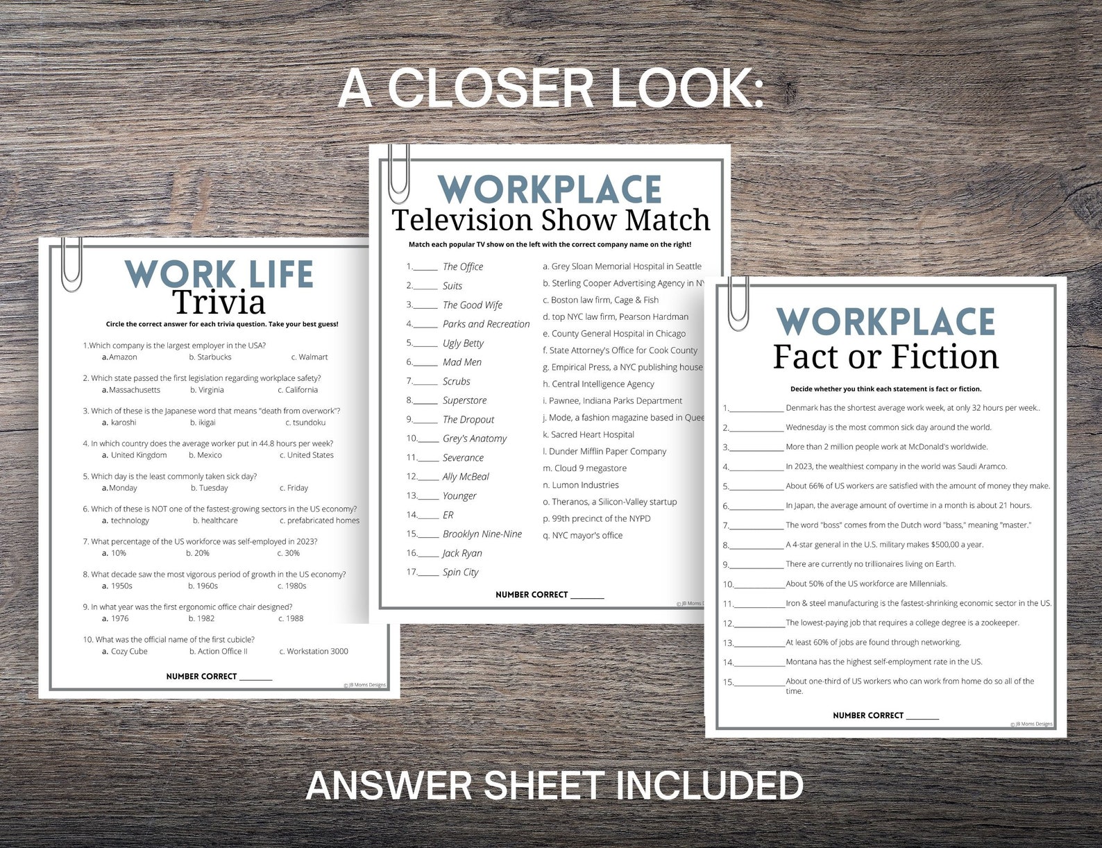 Office Party Trivia Game Bundle: Team Building Activities (digital ...