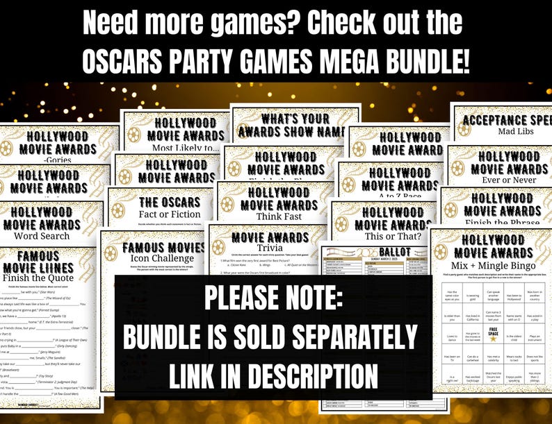 Hollywood Movie Trivia Games BUNDLE: Movie Awards Party (digital ...