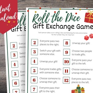 Holiday Roll the Dice Gift Exchange Game Holiday Office - Etsy