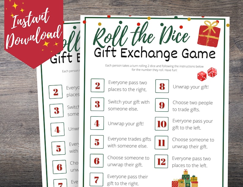 Holiday Roll the Dice Gift Exchange Game Holiday Office - Etsy