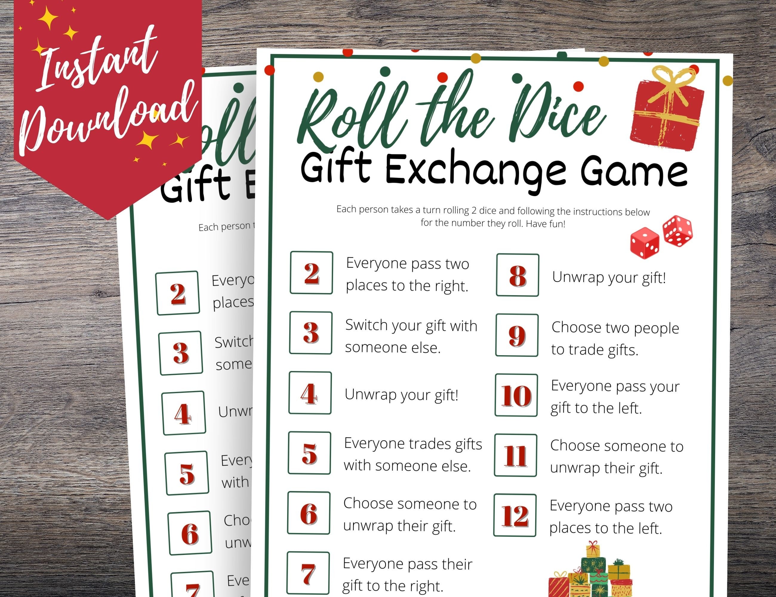 Holiday Roll the Dice Gift Exchange Game Holiday Office - Etsy