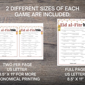 Eid Al-fitr Trivia 3-game BUNDLE, Fun Printable Games for Lesser Eid ...