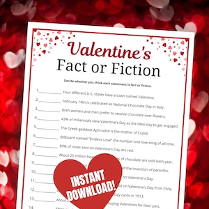 Valentine's Fact or Fiction Game: Fun Trivia Quiz (printable PDF) - Etsy