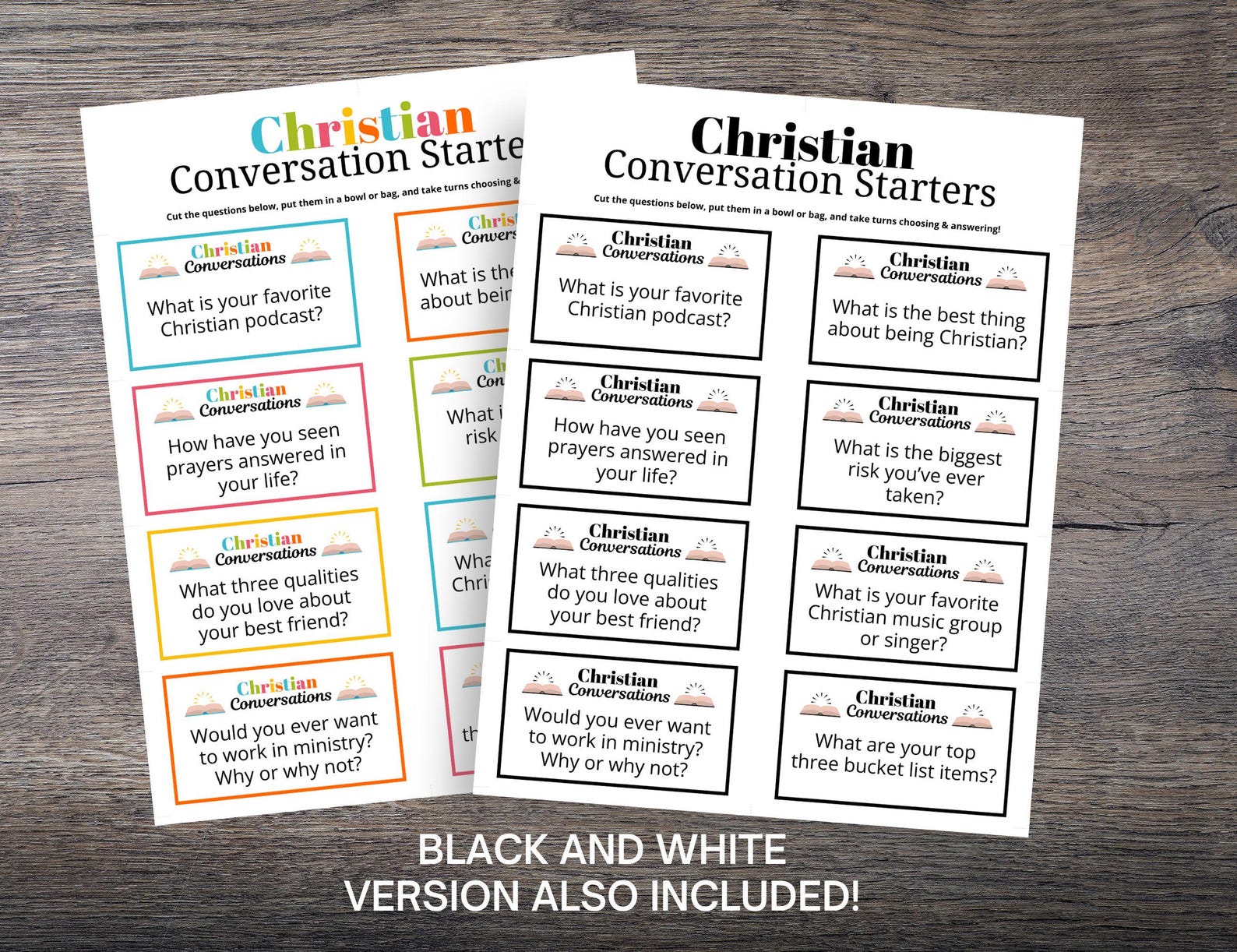 Bible Conversation Starter Cards: Christian Games (digital Download) - Etsy