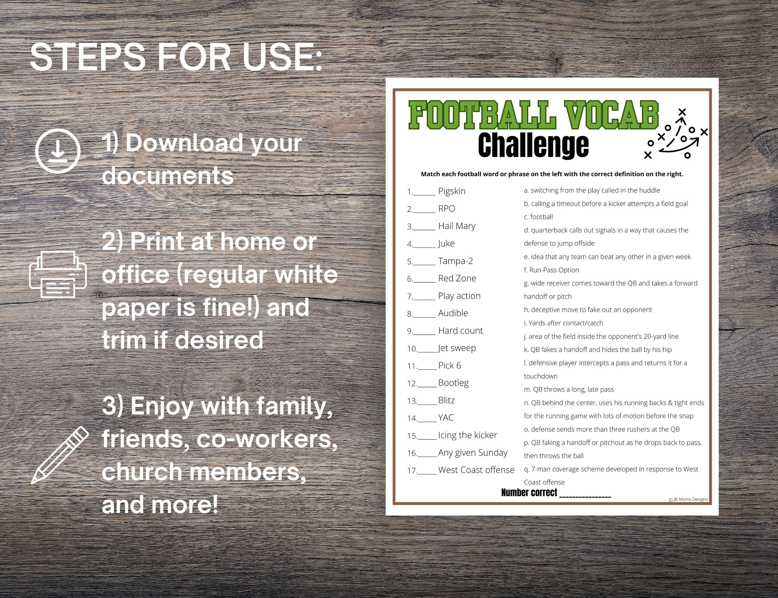 Pro Football Party MEGA Bundle: 30 Printable Games and Activities ...