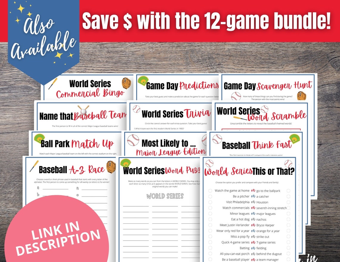 Baseball Think Fast Game Baseball Party Printable Game - Etsy