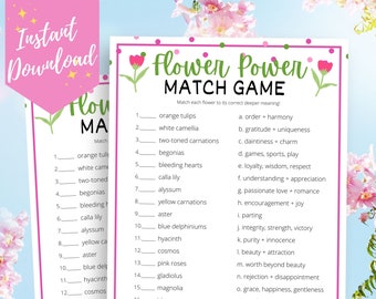 Spring Flower Matching Printable Game Fun Spring Party Games - Etsy