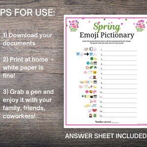 Spring Emoji Pictionary Game, Fun Spring Emoji Game for Kids, Teens ...