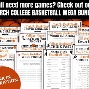 Name That College Basketball Team Printable Game Fun - Etsy