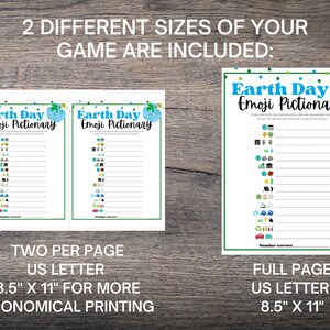 Earth Day Emoji Pictionary Game, Fun Earth Day Trivia Game Printable ...