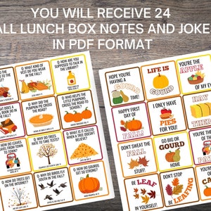 Fall Lunch Box Notes and Jokes for Kids, Autumn Lunch Notes, Mirror ...