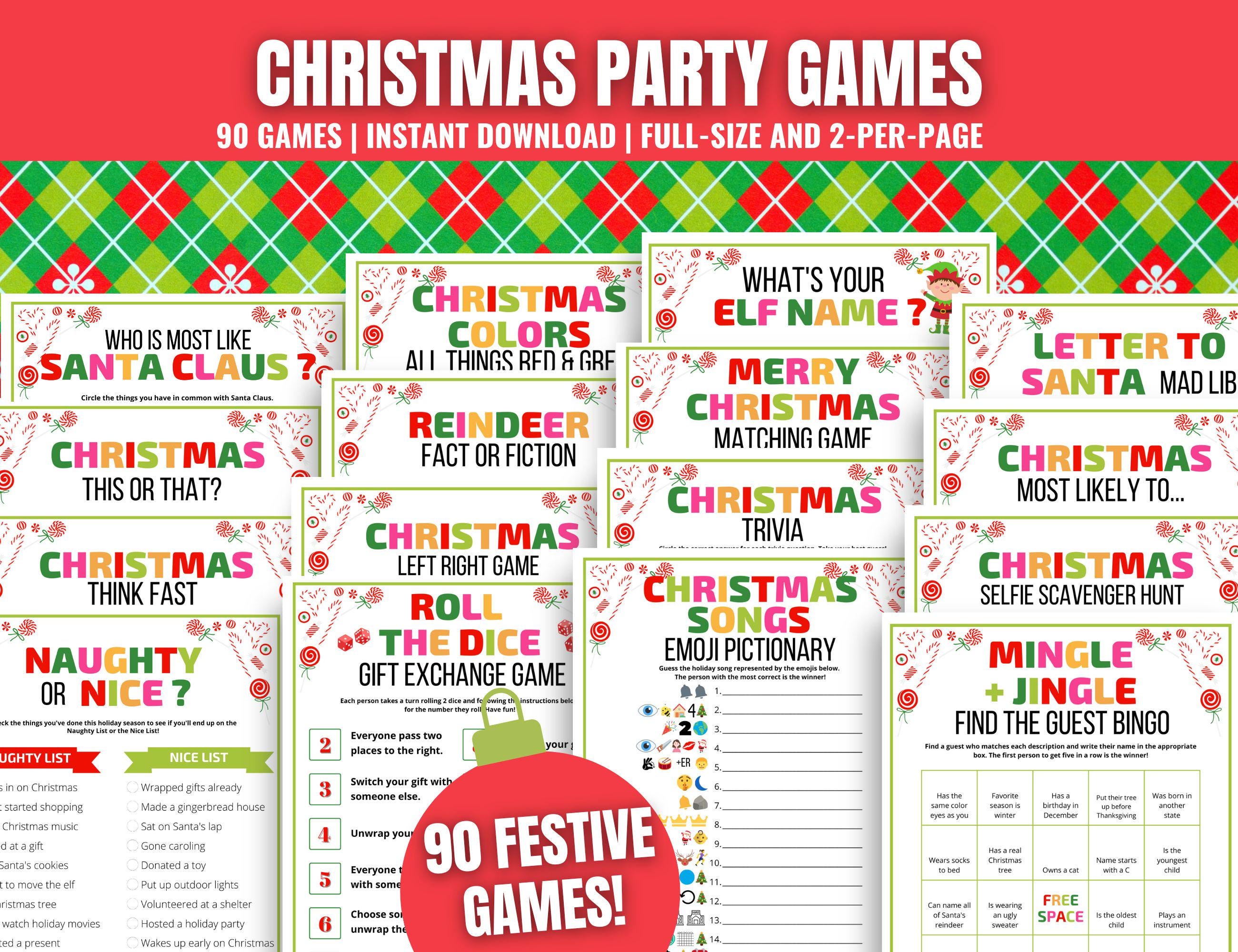 Christmas Games MEGA Bundle: 90 Printable Party Games, Activities and ...