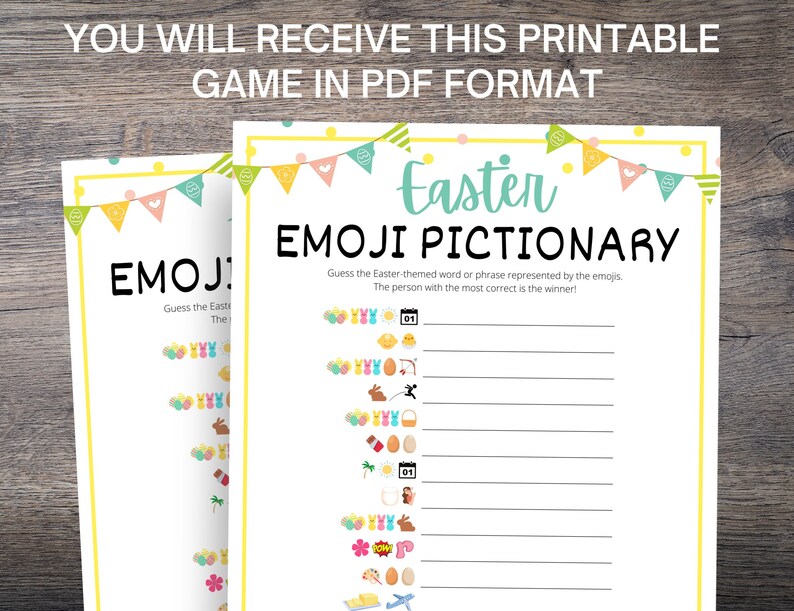 Easter Emoji Pictionary Game Fun Easter Emoji Game for Kids - Etsy